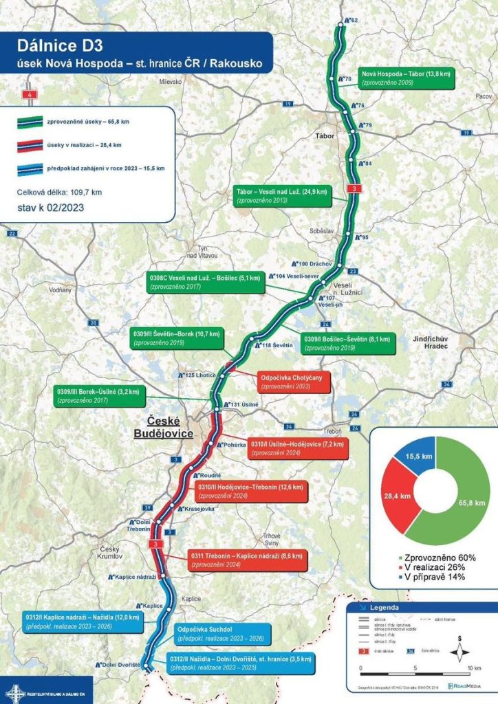 Prosinec 2024. Dálnice D3 se skokově prodlouží o téměř 30 kilometrů ...