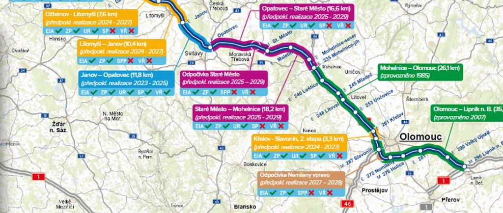 Projekt PPP na D35. Soukromník zafinancuje dva nejdelší úseky s tunely ...