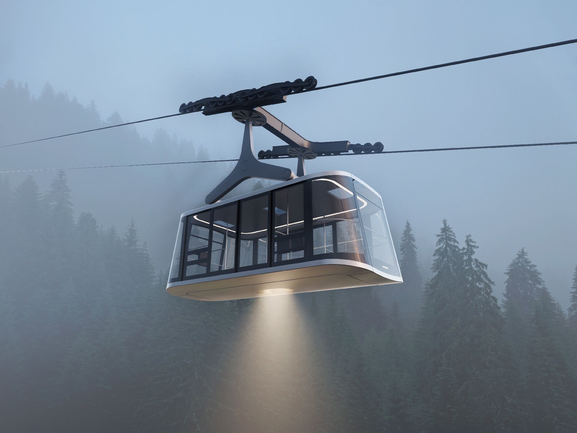 Lanovka jako přistávající UFO. Zastupitelé vybrali podobu kabiny na ...