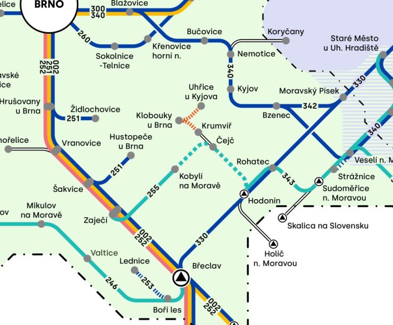 Unikátní mapa české železnice. Ukazuje rozdělení tratí podle dopravců ...