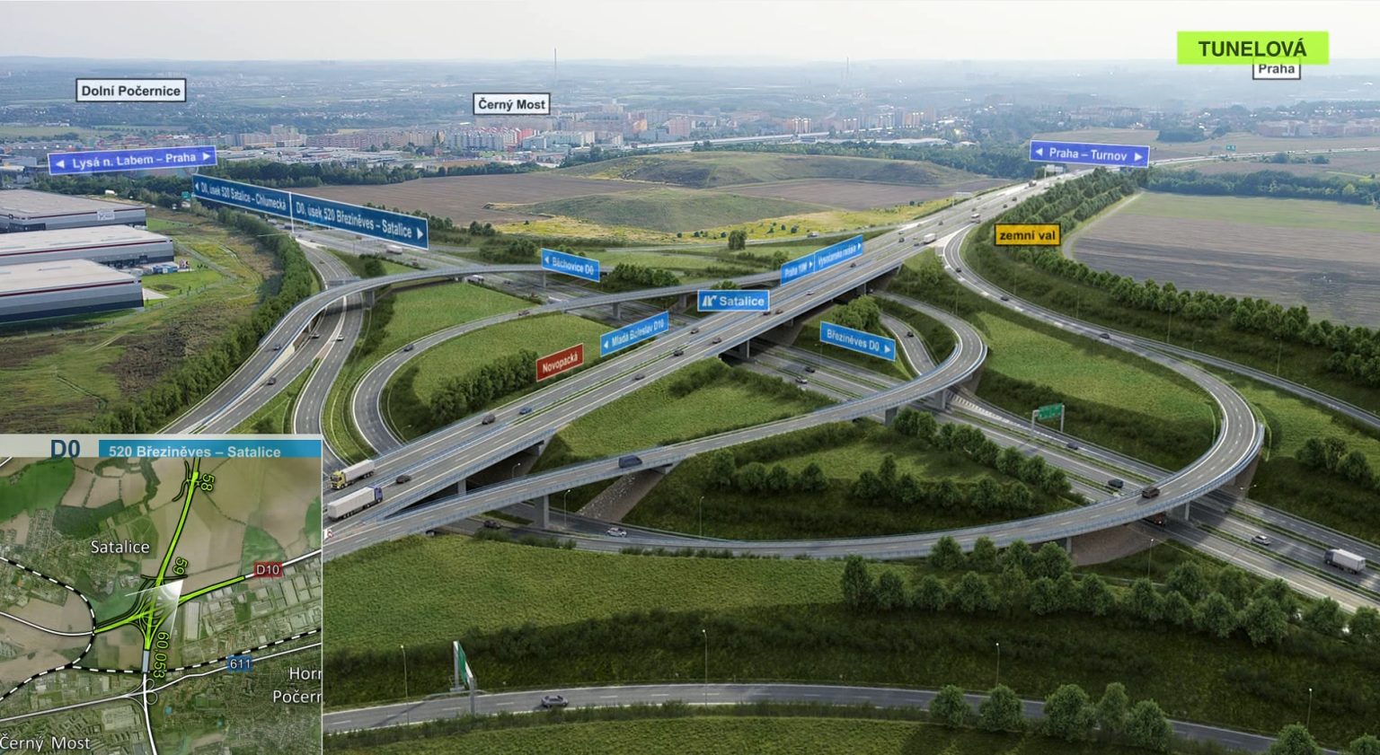Pražský okruh mezi D10 a D8 má 89 podmínek. Posudek preferuje tunely ...